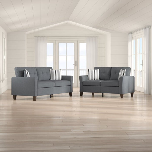 Two-Piece Living Room Set, Wooden, Grey – GMN Merchandise